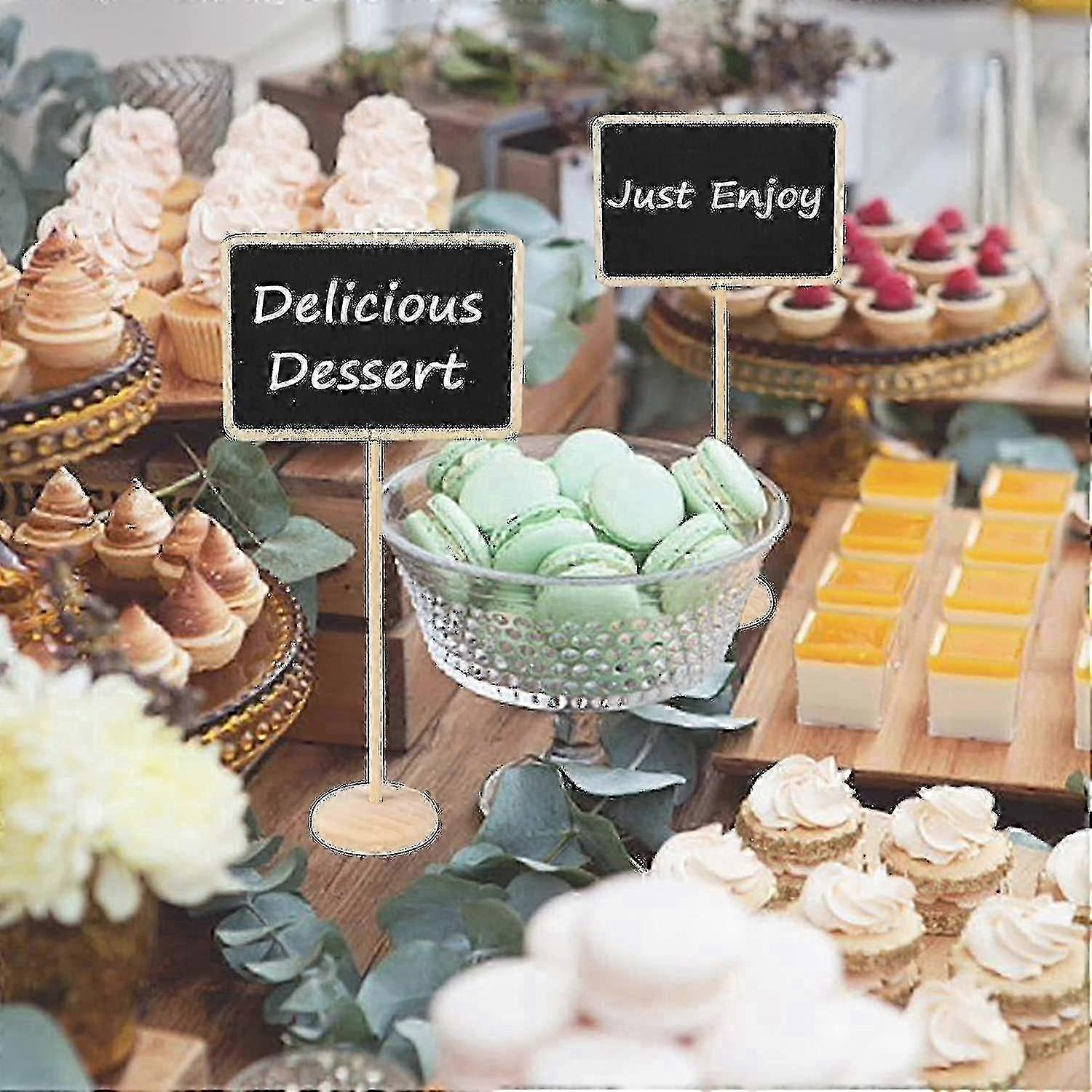 Mini Chalkboard Signs With Stand 12pcs Food Labels For Buffet Wooden ...