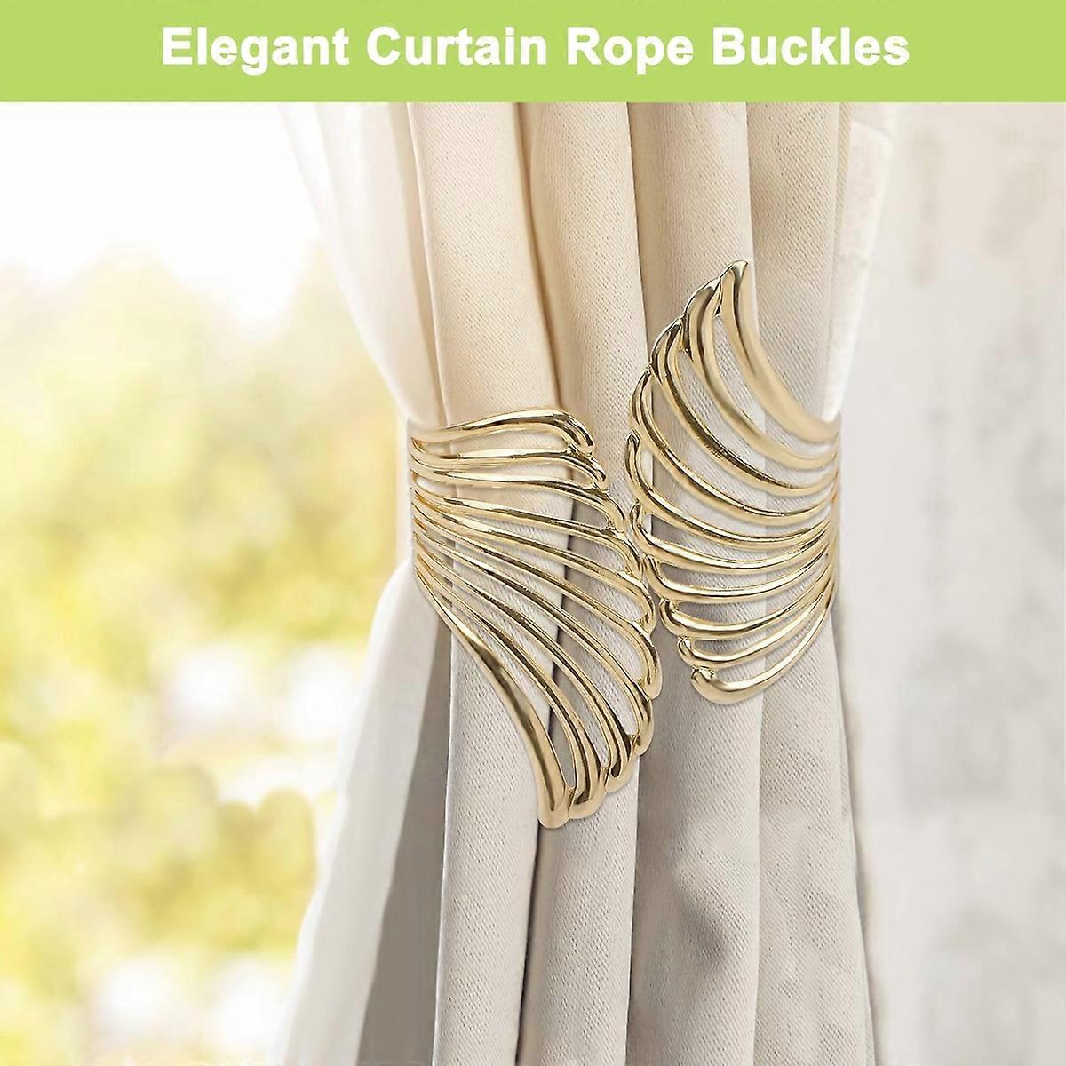 Curtain Tie Backs, 2Pcs Alloy Decorative Curtain Tiebacks Creative ...