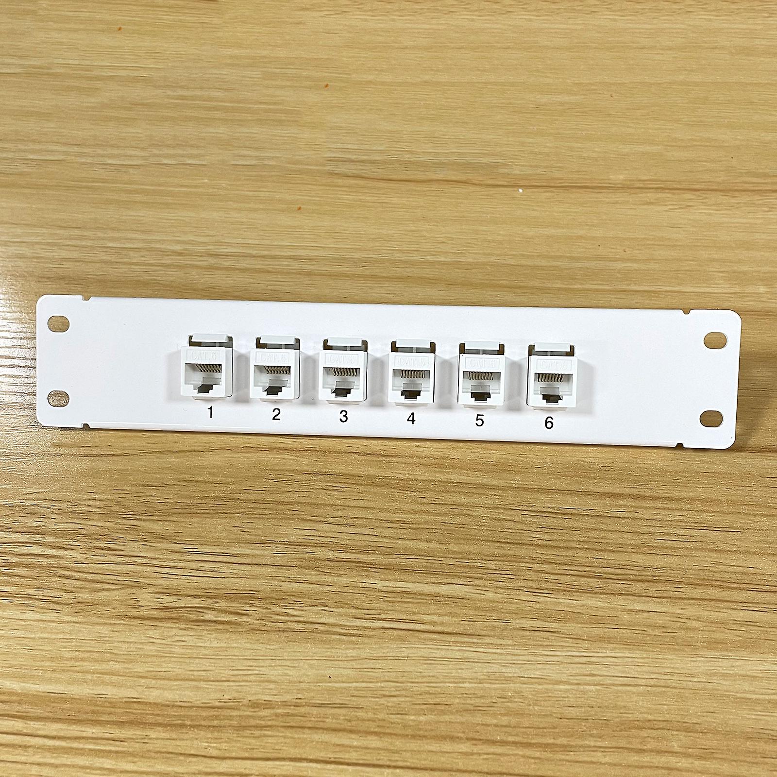 Patch Panel 6 Port CAT6 with Inline Keystone 10G Pass-Thru Coupler ...