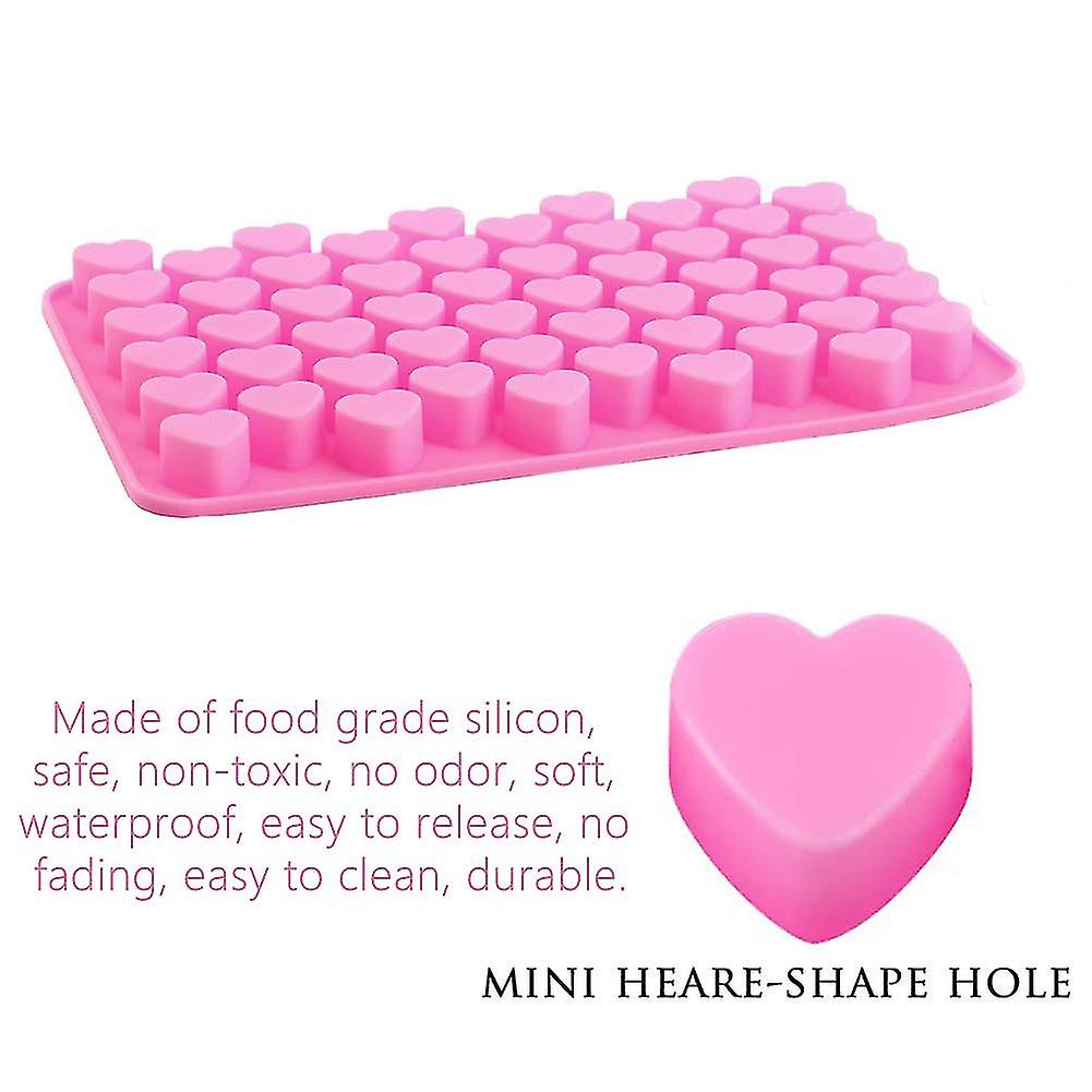 4 Pcs Heart Shape Silicone Molds 55 Mini Hearts Chocolate Candy Molds ...