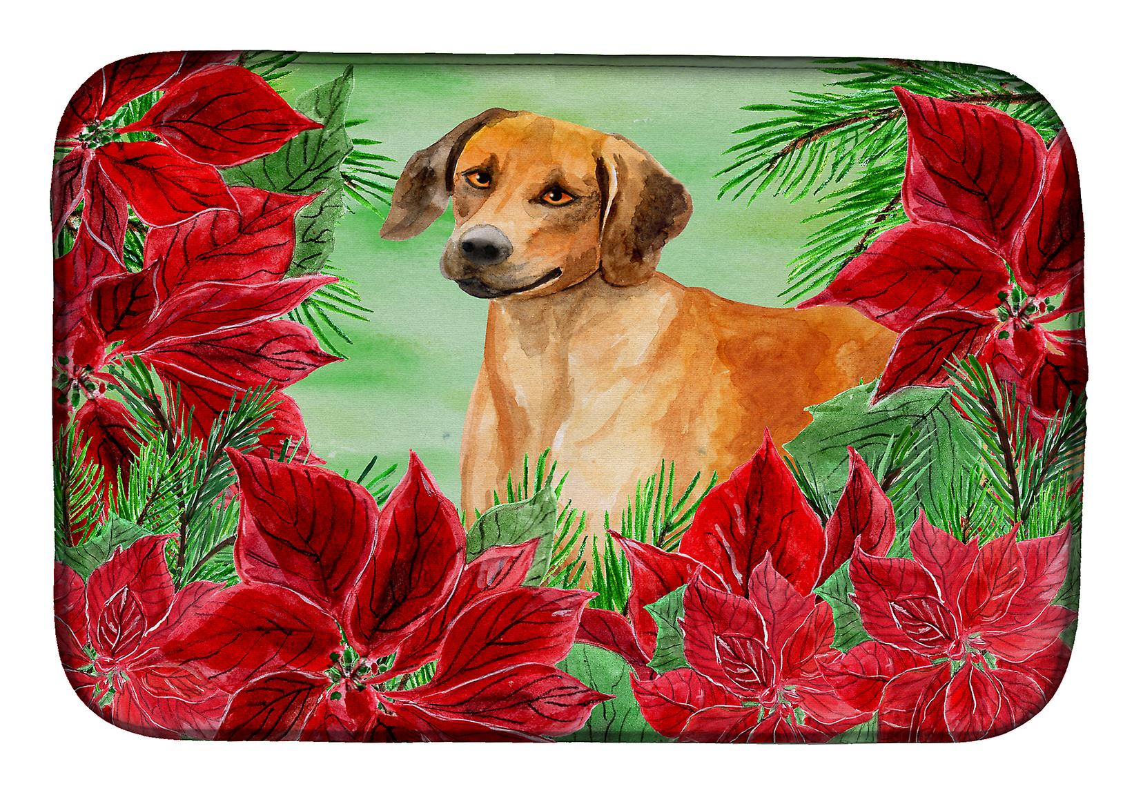Carolines Treasures CK1324DDM Rhodesian Ridgeback Poinsettas Dish ...