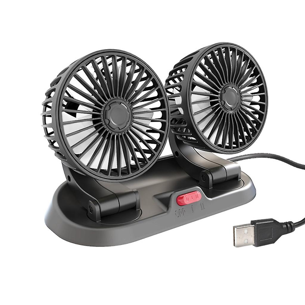 12V/24V Car Cooling Fan 360 Rotation Vehicle Mounted USB Fan Auto ...