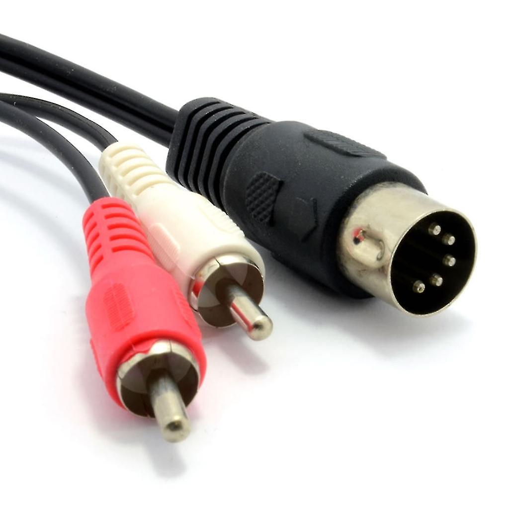 5 Pin DIN Male Plug to 2RCA Male Plugs Converter Audio Connector Cable ...