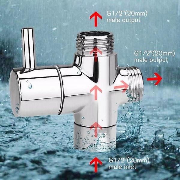 Shower Switch Valve, Bathtub Shower Three-way Valve, Faucet Conversion ...