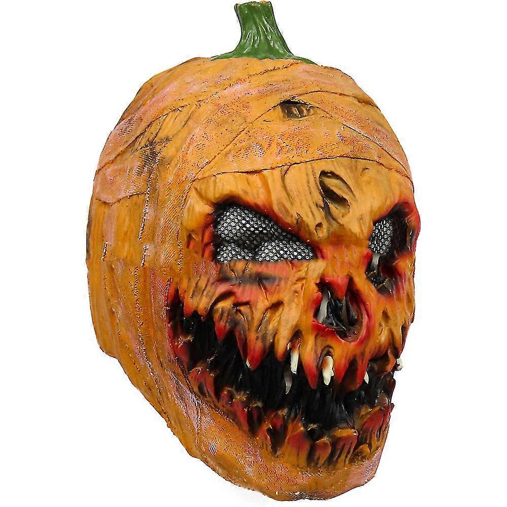 Pumpkin Head Mask Scary Mask Cosplay Mask Horror Creepy Mask Halloween ...