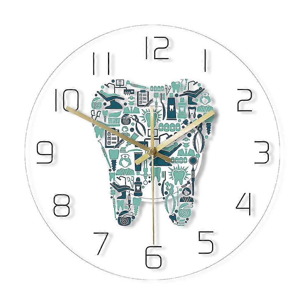 Colorful Dental Clinic Tooth Wall Clock Dental Care Acrylic Hanging ...