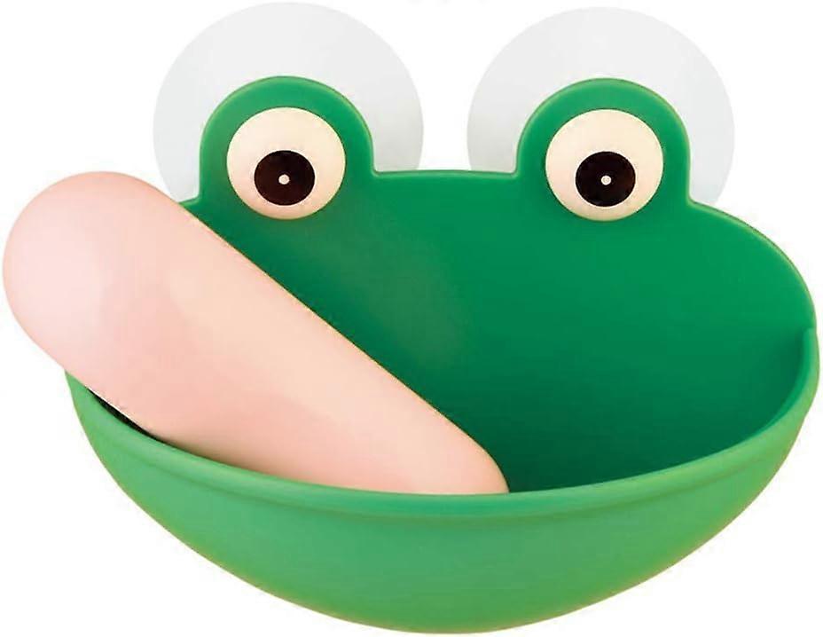 Soap dish with suction cup in the shape of a frog, use in sponge, soap ...