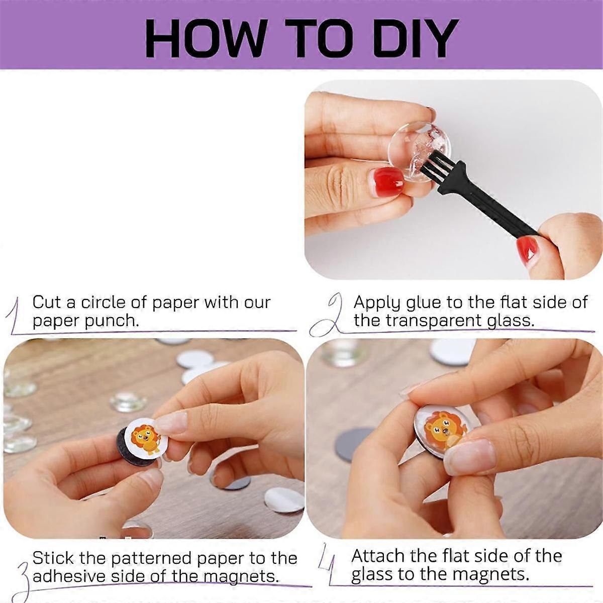 Fridge Glass Magnet Craft Set Includes Craft 1Inch Paper Punch Round ...