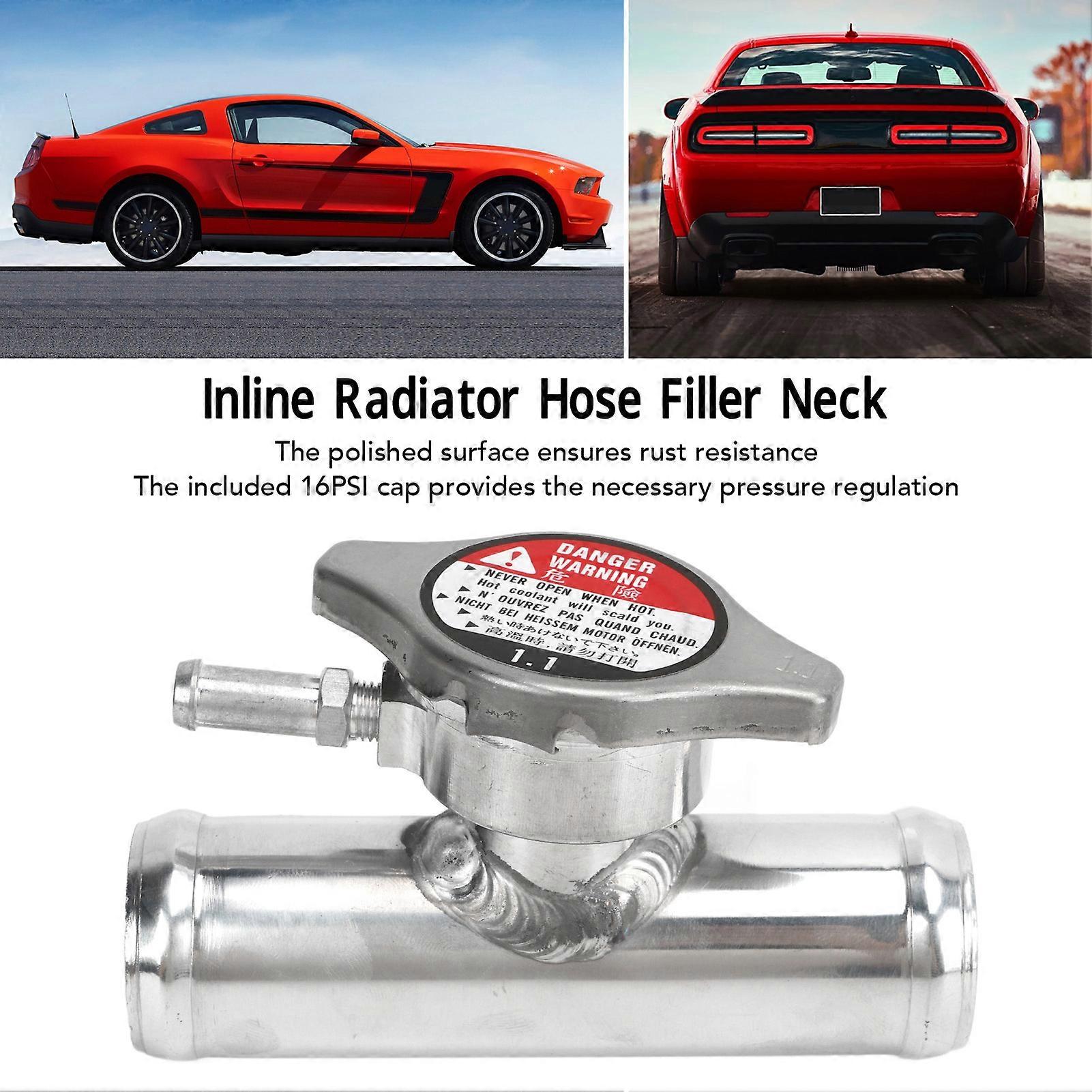 Inline Radiator Hose Filler Neck With 16PSI Cap 32mm 1?1/4in OD T6061 ...
