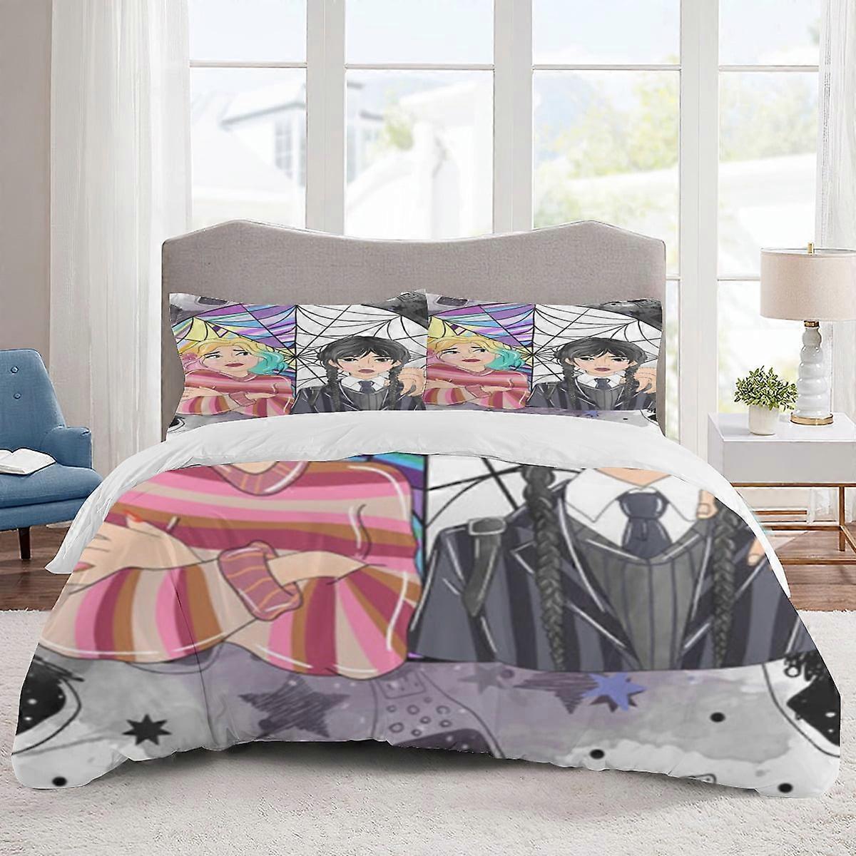 v888 Bed Sheets Bedding Wednesday Bedding Sets Cartoon Duvet Cover ...