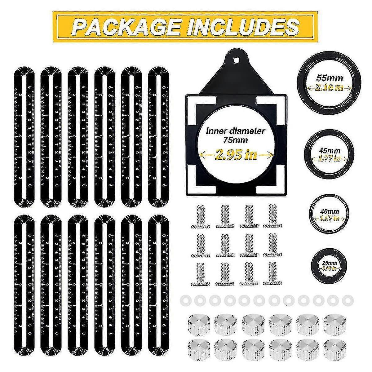 Multi Angle Measuring Ruler 12-side Aluminum Alloy Universal Angle ...