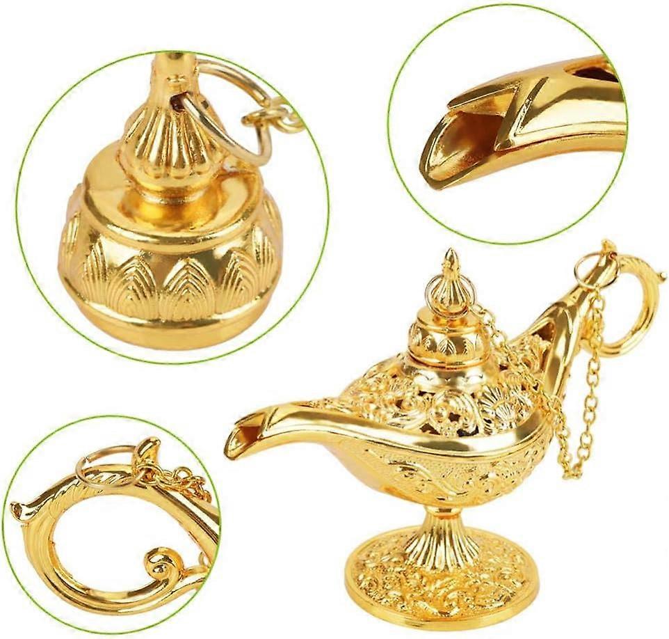 Metal Carved Aladdin Lamp Magic Vintage Home Tea Oil Pot Arabic Art Craft Gift Rare Retro Legend ...