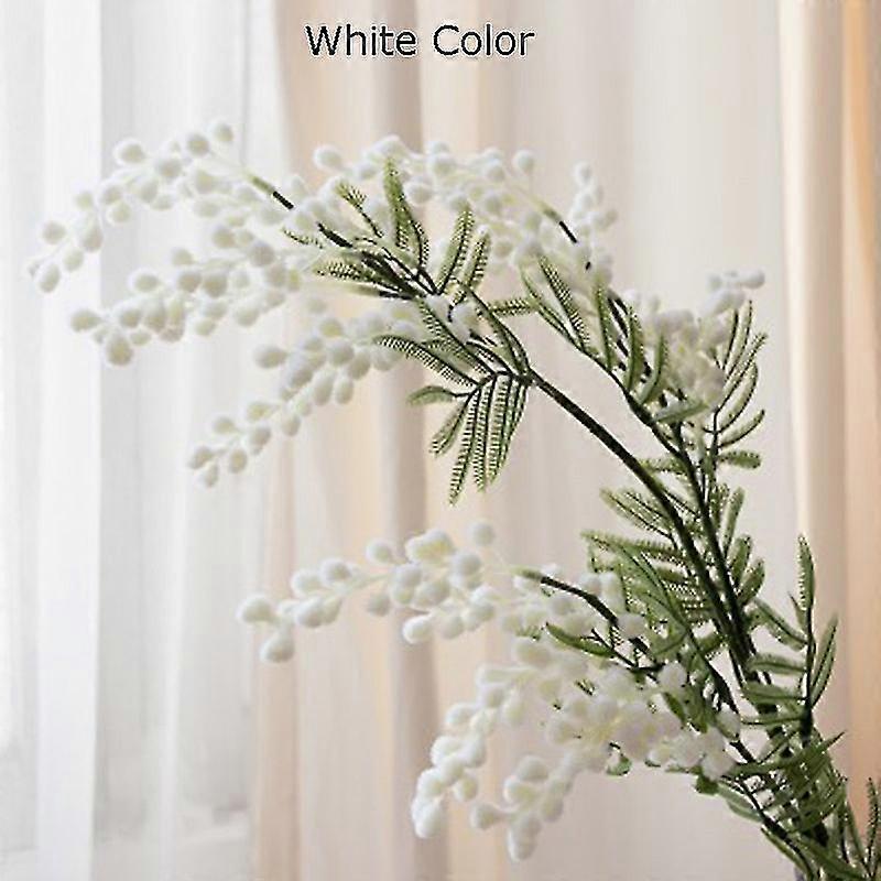 86cm 3 gafler kunstig akacie gul mimosa plys pudica spray kirsebær ...