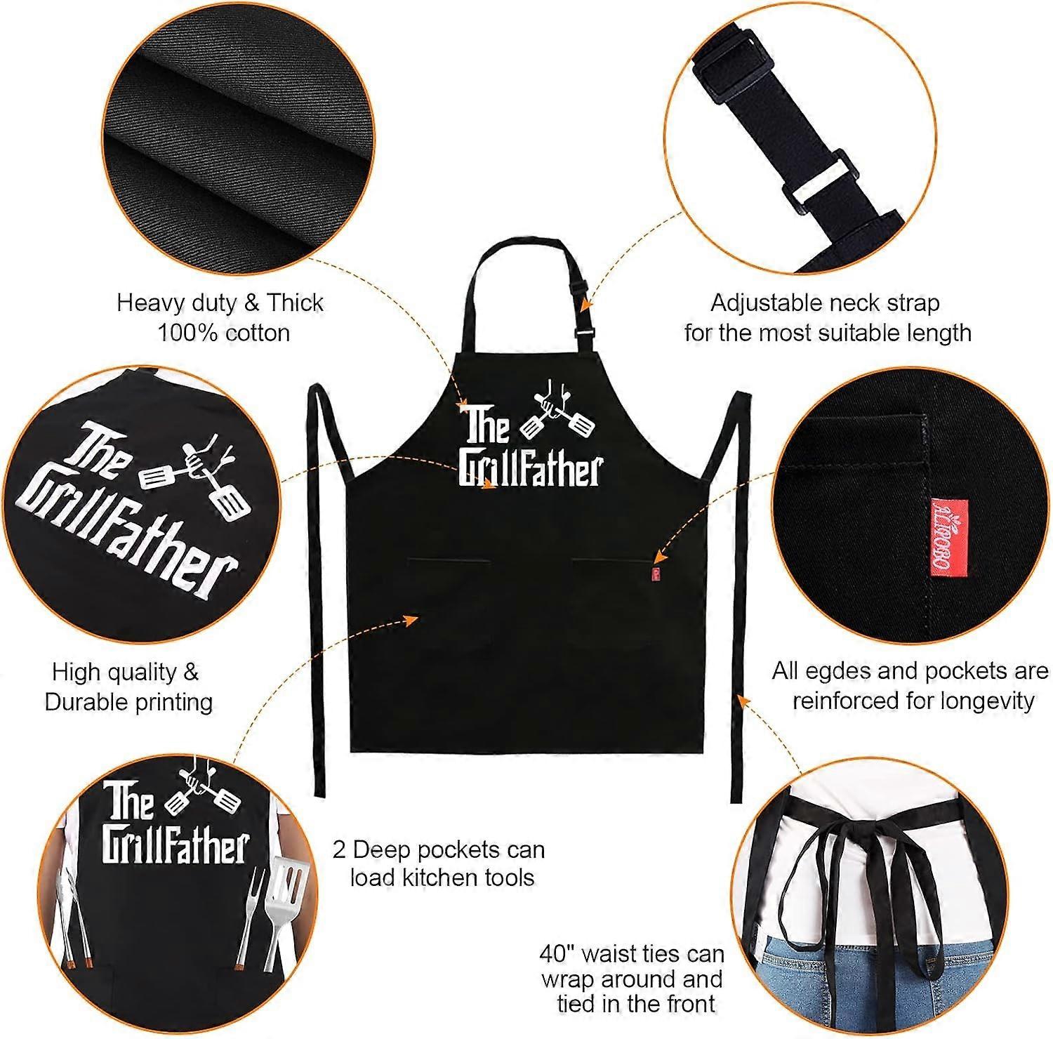 Grill Aprons for Men Dad - The Grill father Apron - Funny Kitchen Chef ...