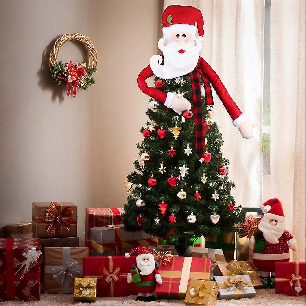 Christmas Tree Topper with Santa Decoration Fabric Christmas Tree ...