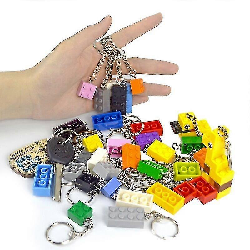 Diy Building Blocks Key Chain Hanging Ring Bricks Accessories Keychain ...