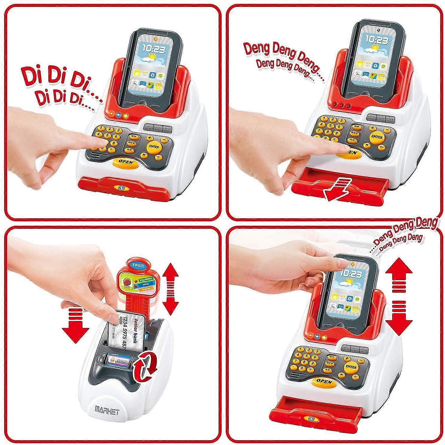 Toy Cash Register For Kids - Kids Cash Register With Scanner , Credit ...