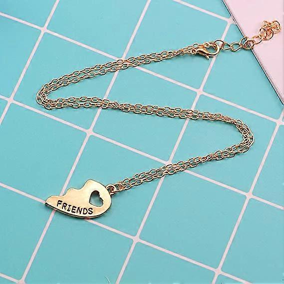 Best Friends Necklace 2 Pieces Gold & Silver Split Heart Pendant ...