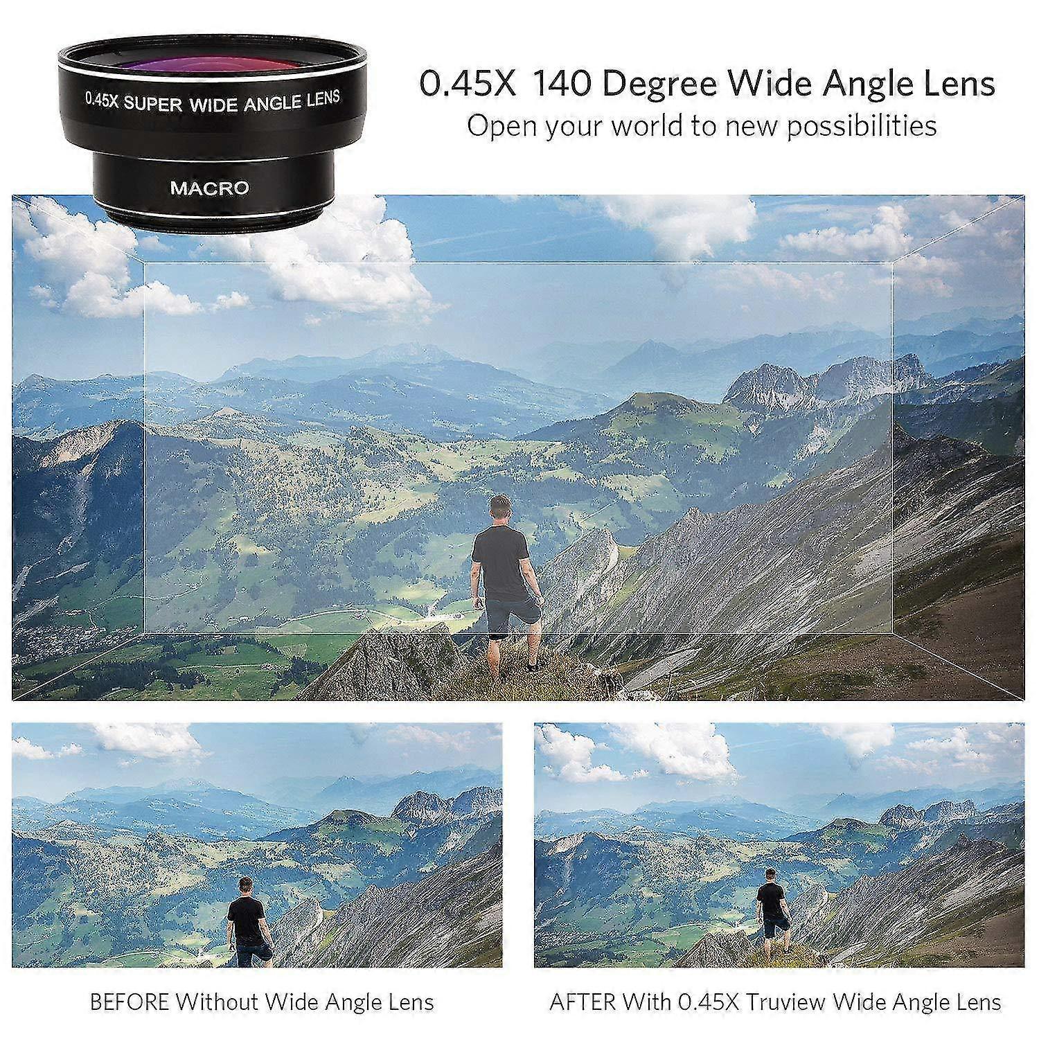 Pro Lens Kit For Iphone, Samsung, Pixel, Macro And Wide Angle Lens With ...