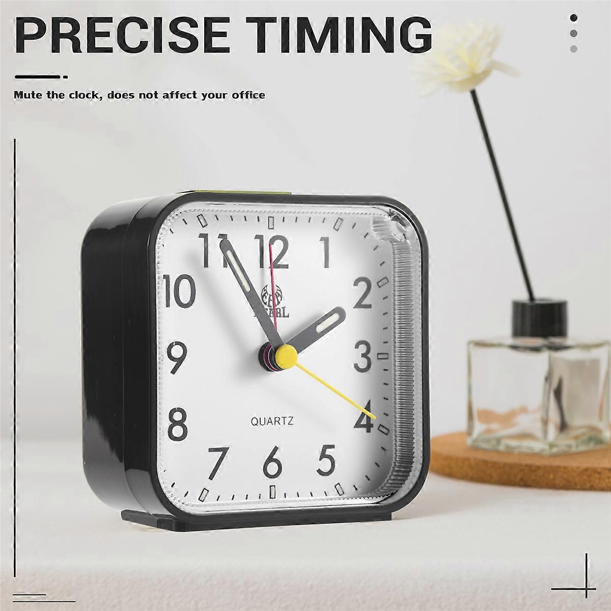 Silent Alarm Clocks Bedside Non Ticking Battery Powered Table Clocks ...