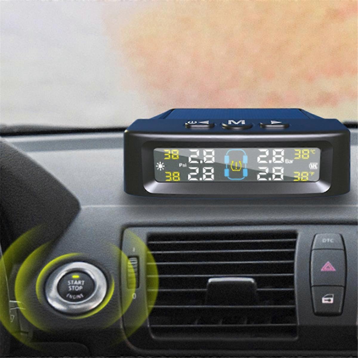 Car External Tire Pressure Sensors Solar Power TPMS Tire Pressure ...