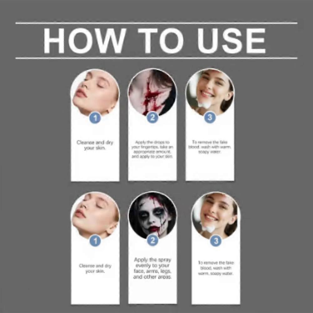 Halloween Fake Blood Make up Set Family Cosplay Party Art Theatertattoo ...