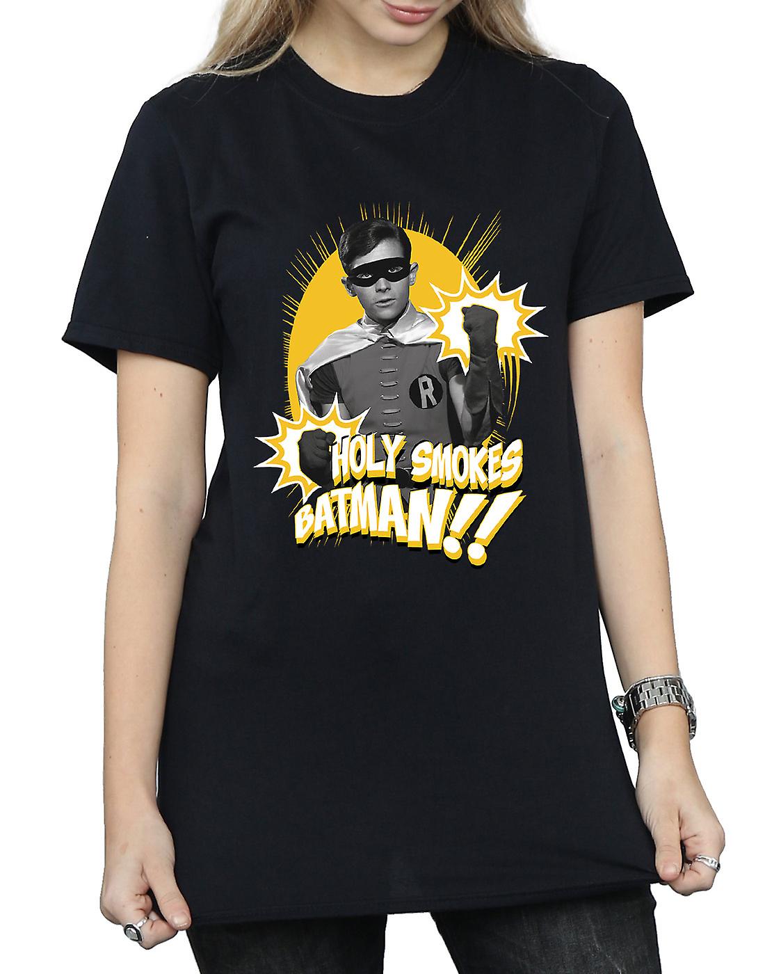 DC Comics Women's Batman TV Series Robin Holy Smokes Boyfriend Fit T ...
