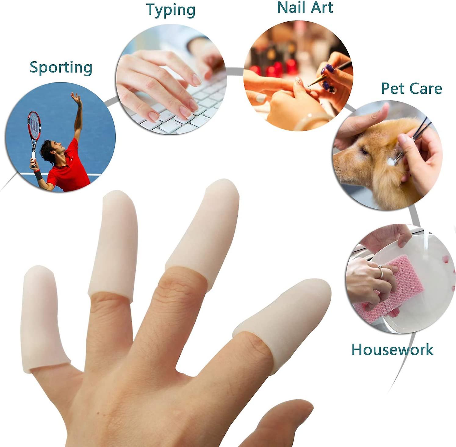 Finger Protectors Finger Caps Silicone Fingertips Protection - Gel ...