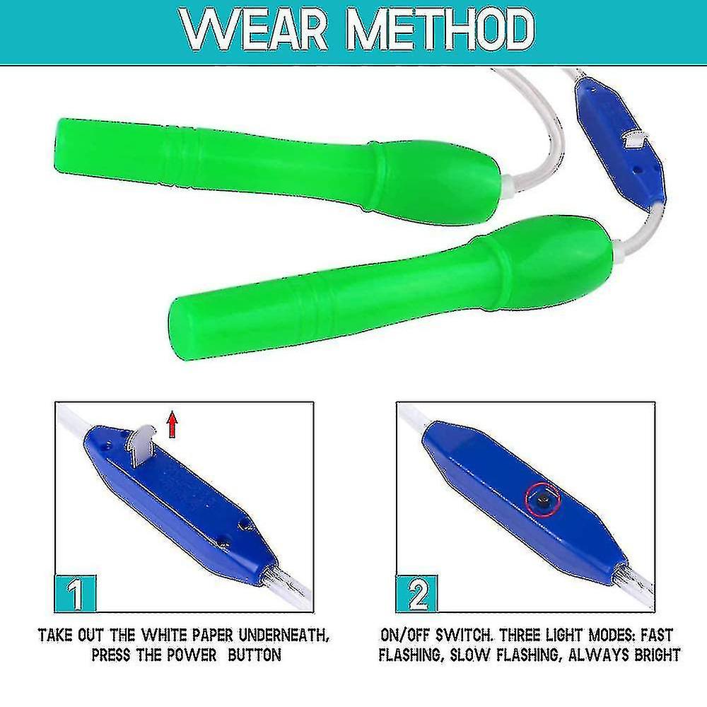 2 Pack Led Skipping Rope Length Adjustable And Three Light Modes Speed ...