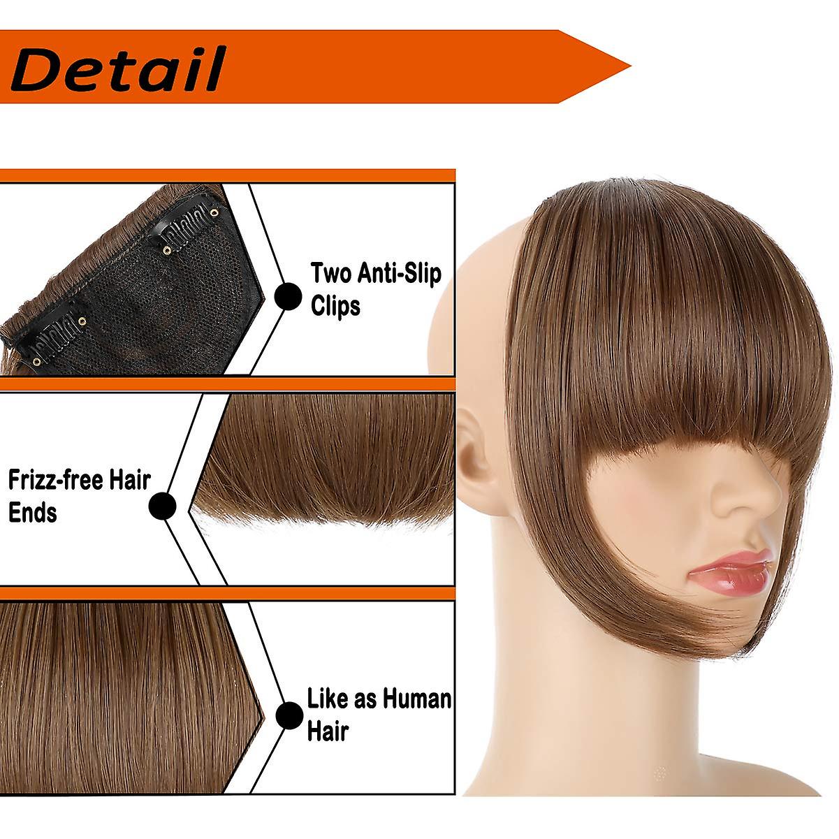 Bangs Hair Clip Extension French Bang Clip in Thick Natural Full Front ...