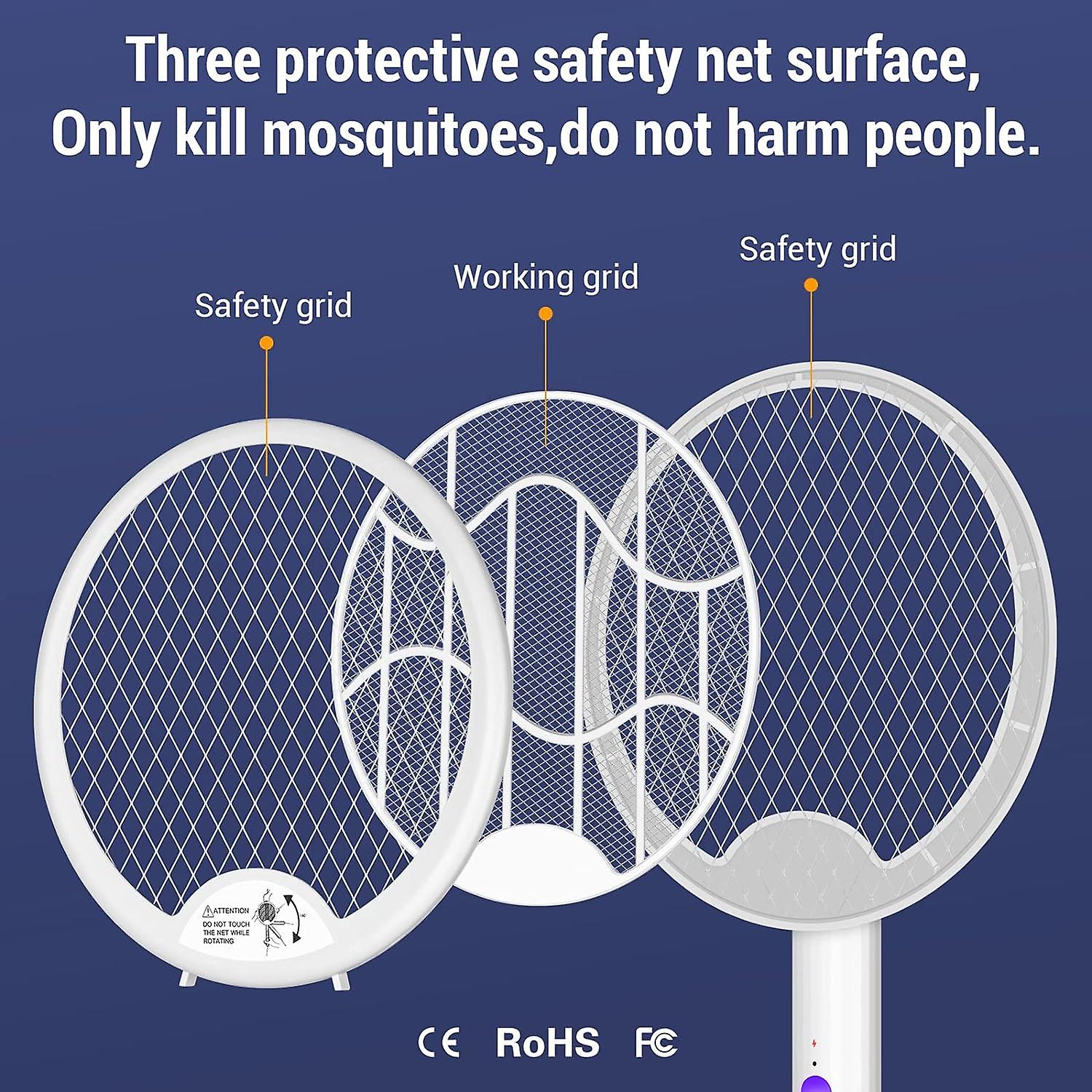 Electric Insect Racket, 4000V Rechargeable Fly Swatter, Electric ...