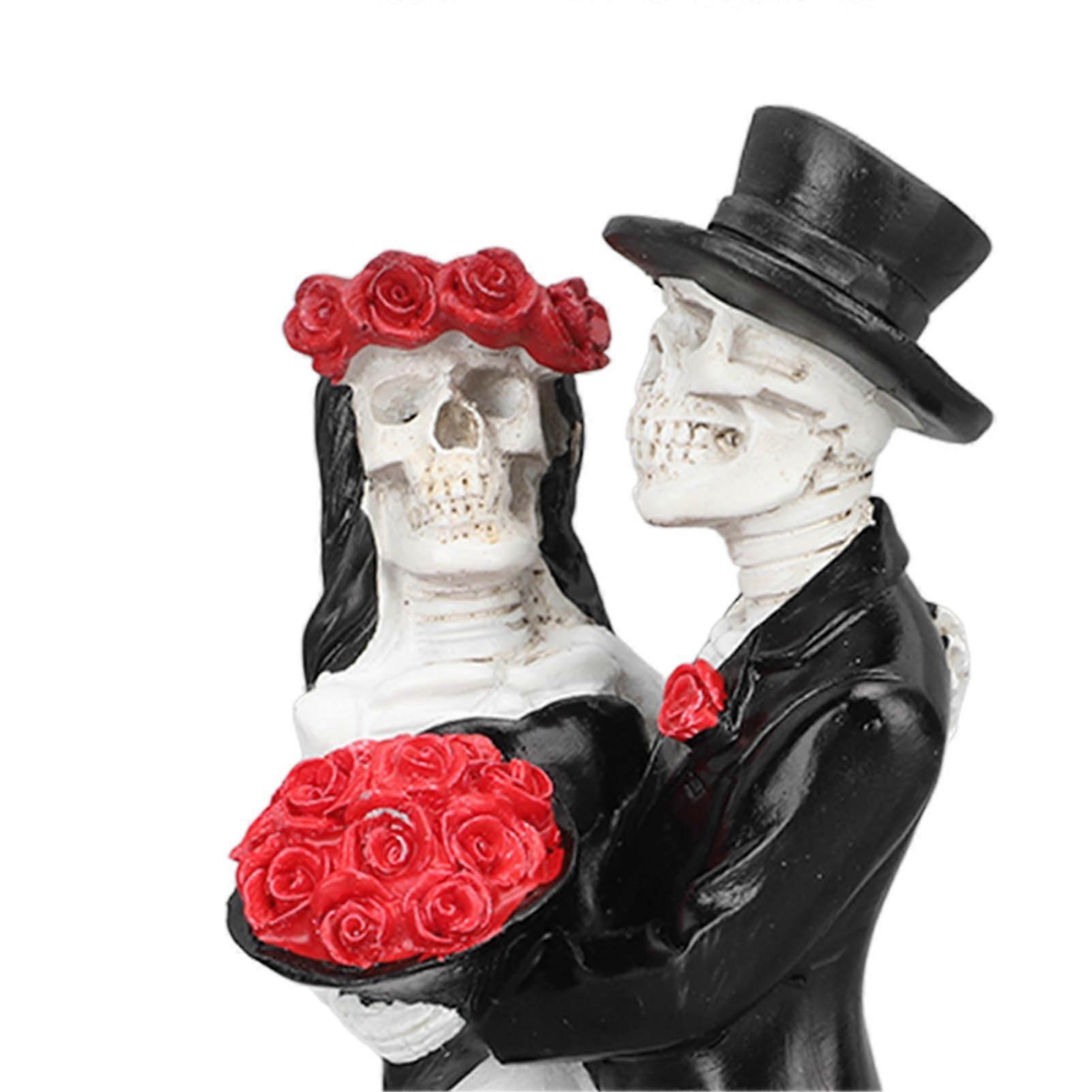Skeleton Wedding Couple Statue Day Of The Dead Dancing Skeleton Couple ...
