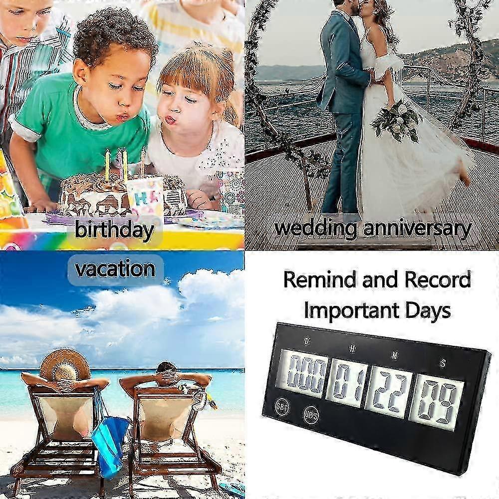 Retirement Countdown Clock, Up To 999 Day Countdown Timer, Black ...