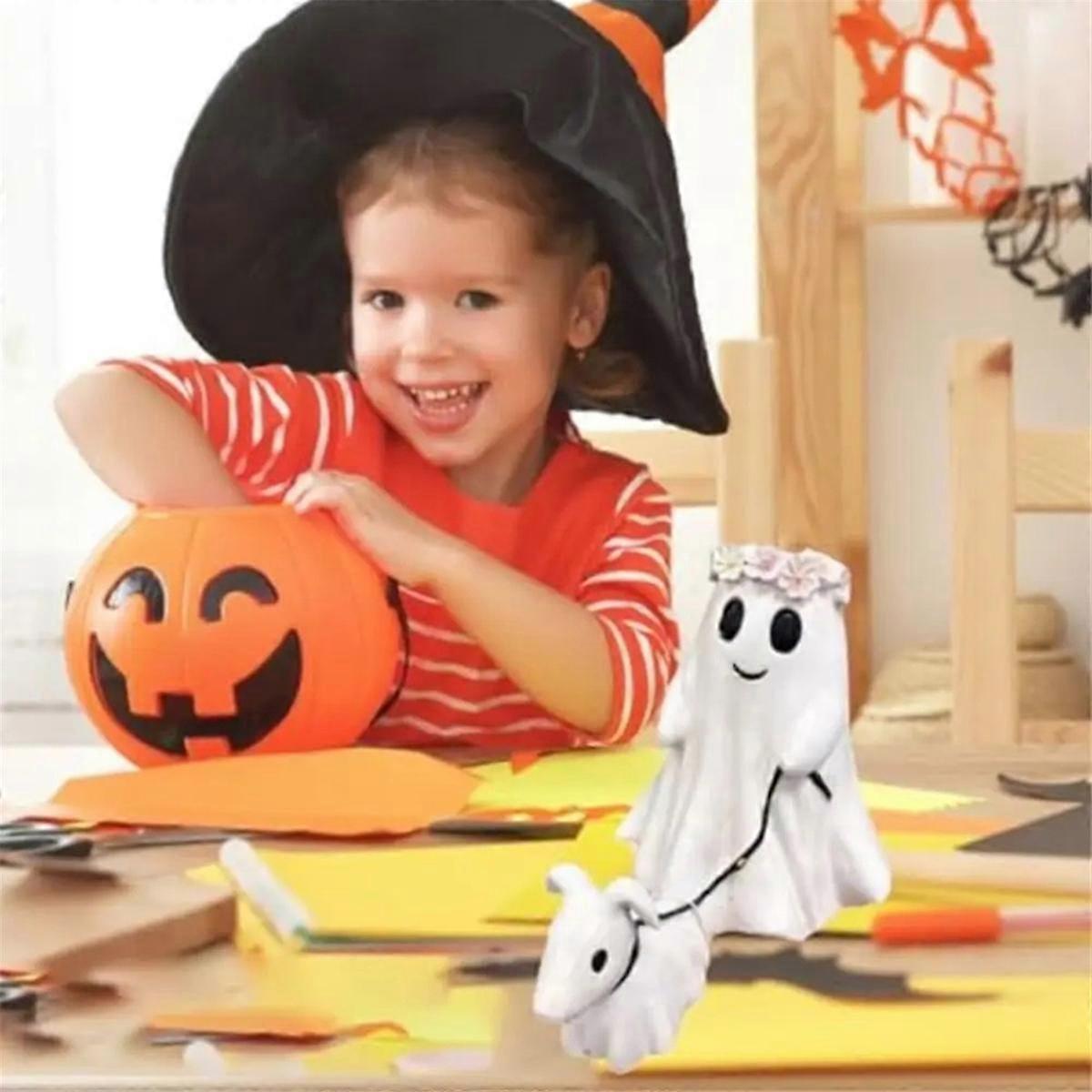 Ghost Walking Ghost Walking Dog Statue Halloween Ghost Decor Indoor ...