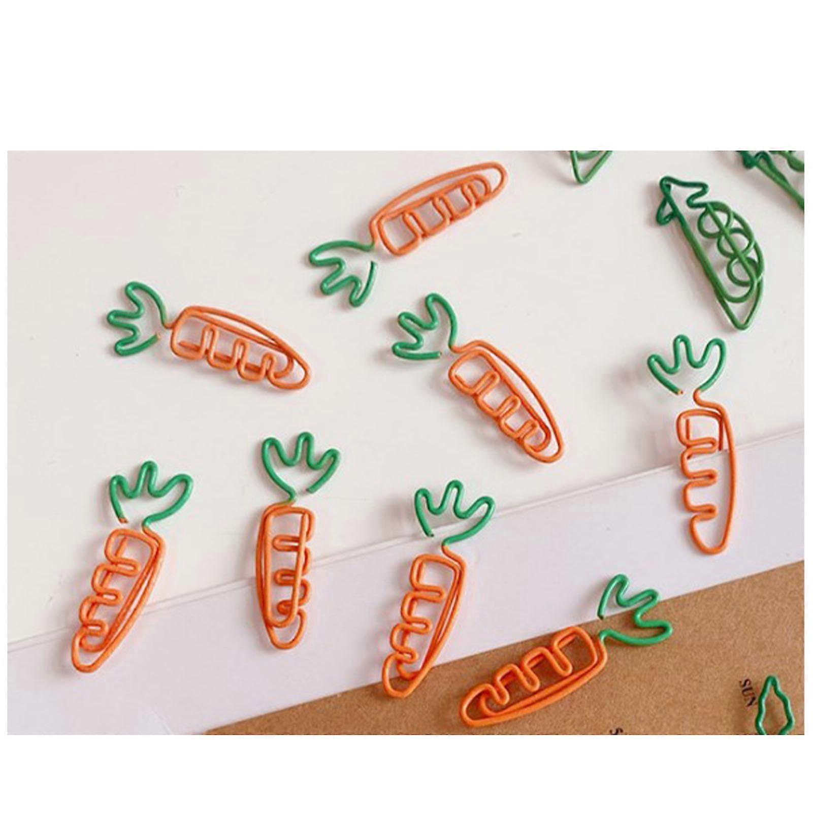 Carrot Shaped Paper Clips Funny Cartoon Cute Metal Paper Clips for Home ...