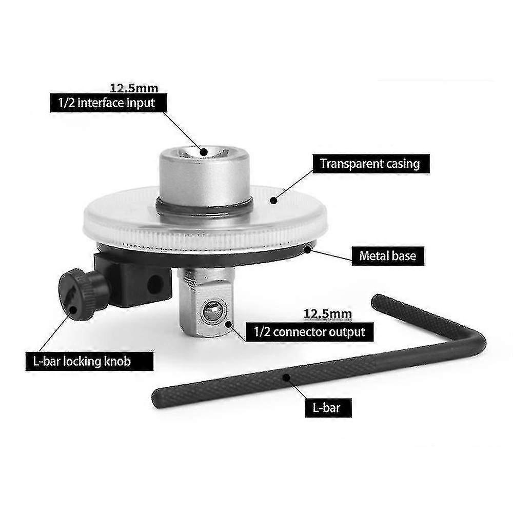 Torque Angle Gauge 360 Adjustable 1/2 Drive Torque Wrench Adapter Yield ...