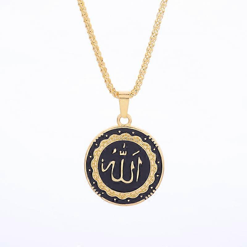 Religious Muslim Allah Quran Round Plaque Pendant Necklace for Men ...