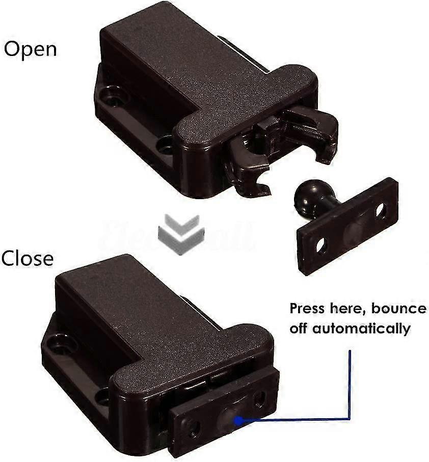 6 Pack Touch Release Closet Latches - Non-magnetic Drawer Latches ...