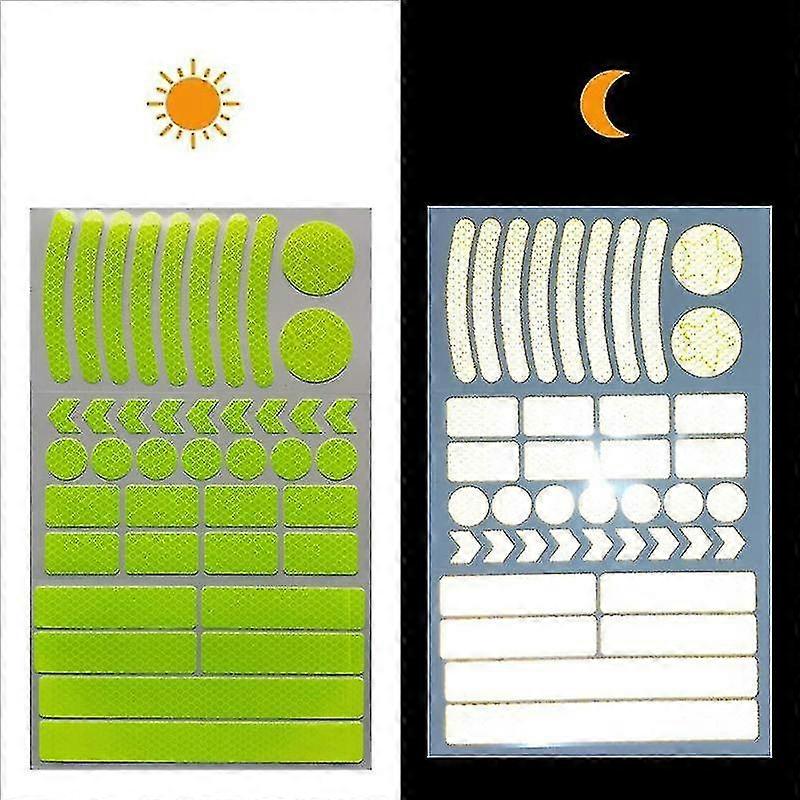 42pcs Bicycle Body Reflective Sticker Night Safety Logo Grid Stripe ...