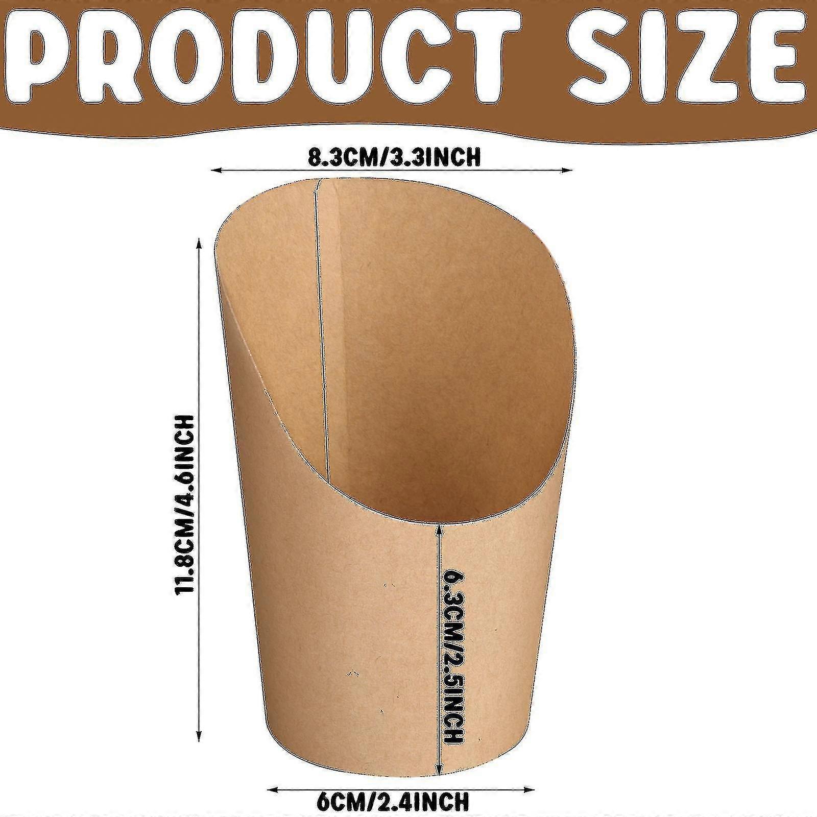 100 Pcs Fried Food French Fries Holder 14oz Disposable Slanted Fries ...