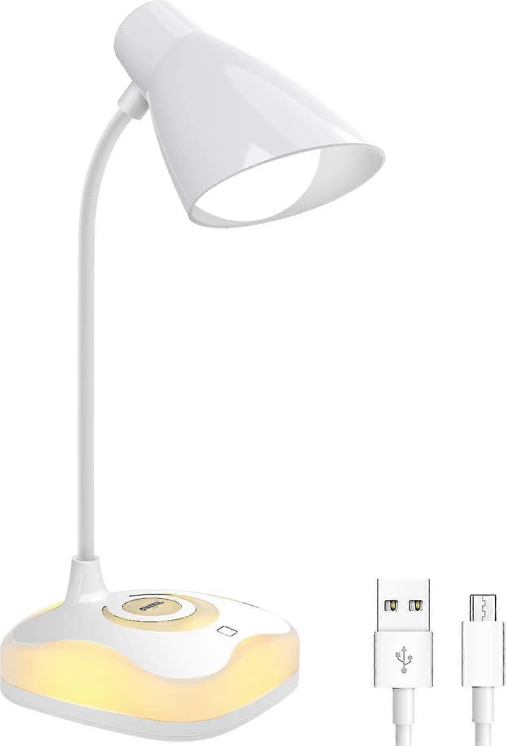 Desk Lamp, Usb Rechargeable Led Reading Light Flexible Neck, Eye ...
