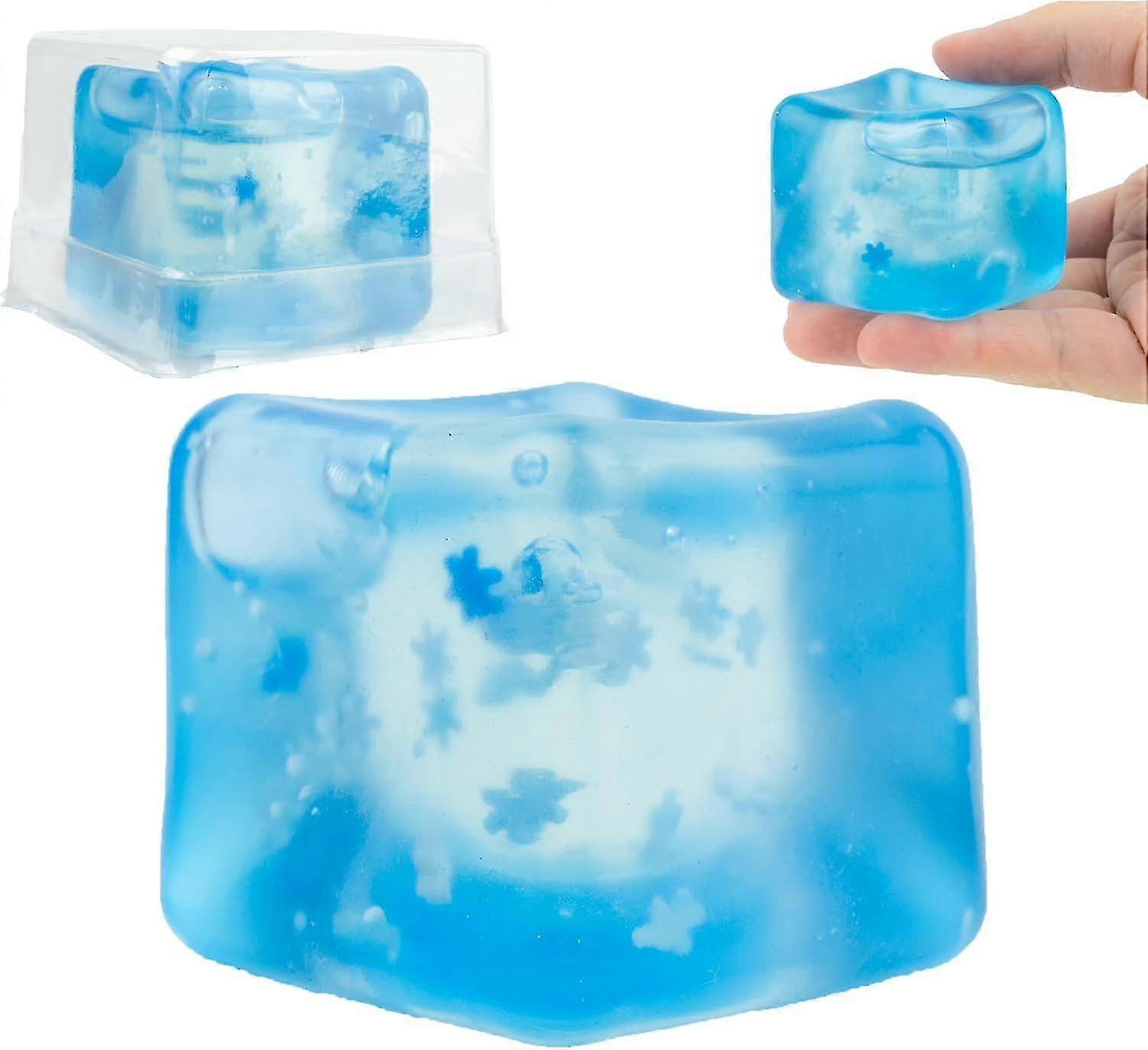Ice Cube Squishy Toys, Tpr Transparent Ice Block Mochi Squishy Fidget ...