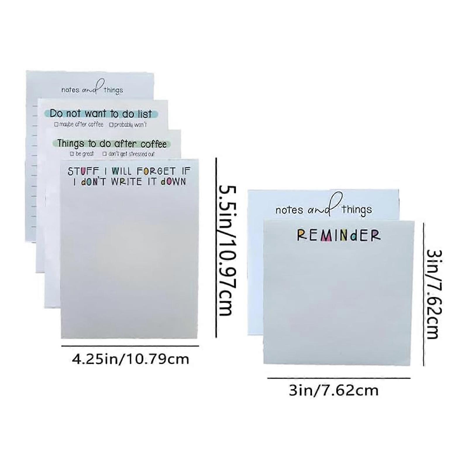 Quirky to-Do List Notepad, Funny Sticky Notes, Novelty Memo Pads Sticky ...