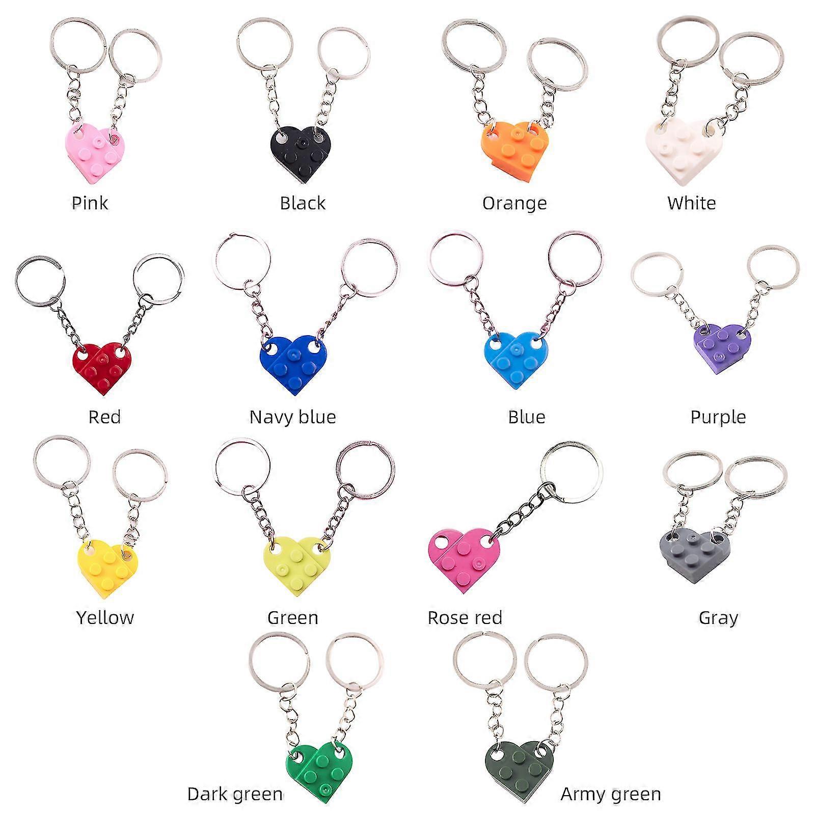 Building Blocks Key Chain Love Couple Keychain Multi-color Creative Key ...