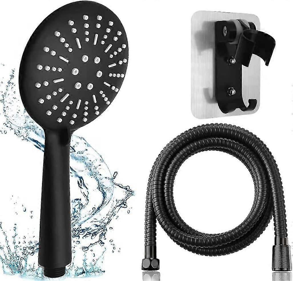 Black High Pressure Shower Head,Anti Limescale,1.5M Hose,Large,3 Jet ...