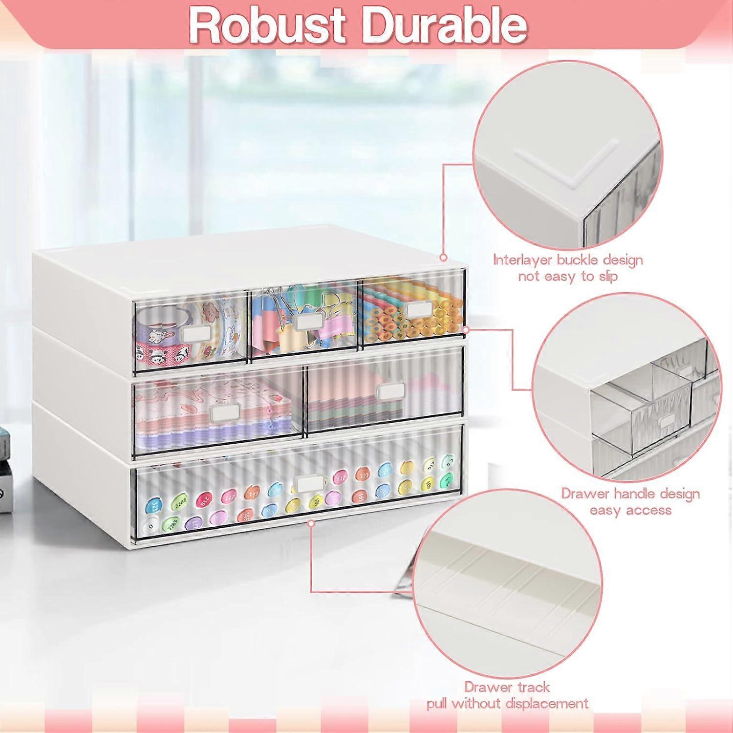 Promotional sales Stackable Desk Organizer with 6 Drawers, 3 Tier ...