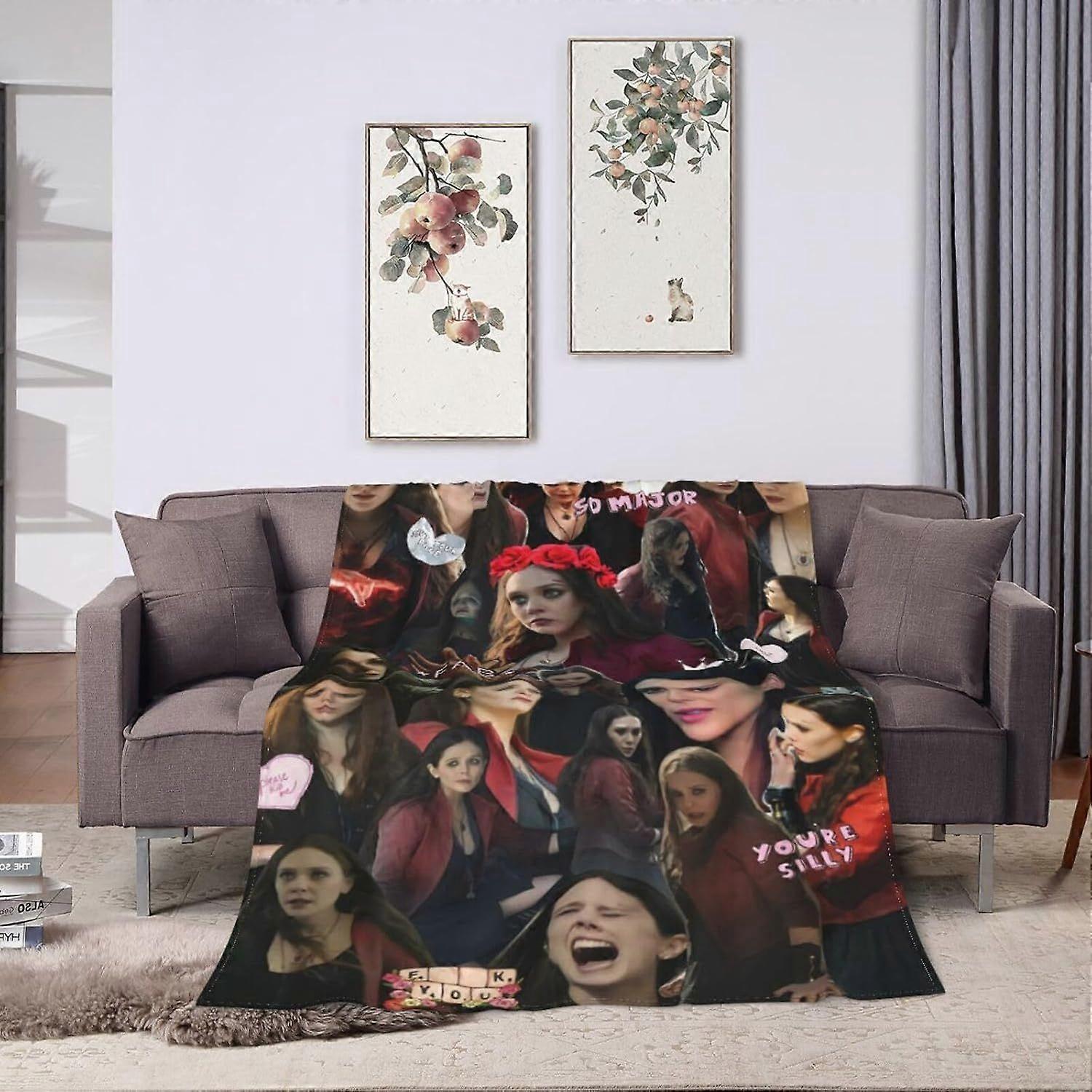 Elizabeth Olsen Soft Warm Flannel Blanket Perfect for Living Room, Bedroom, Picnic, Beach, Yoga ...