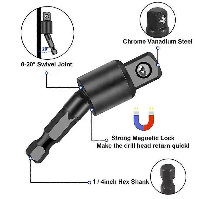 Promotion! 3PC Wobble Socket Adapters Universal Joint Swivel Socket Set ...
