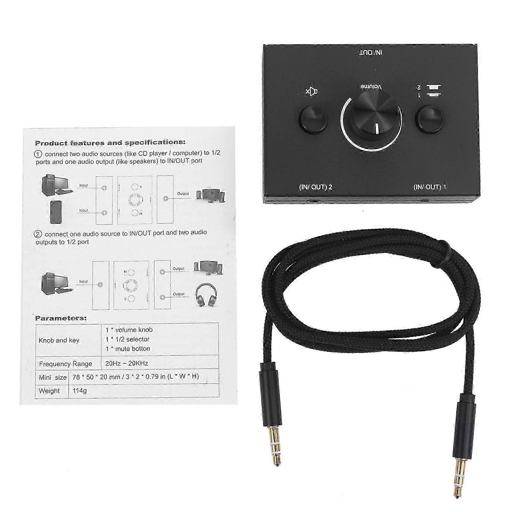 3.5mm o Switcher, 2 Input 1 Output/1 Input 2 Output o Splitter Switcher, o Switcher Box | Fruugo UK