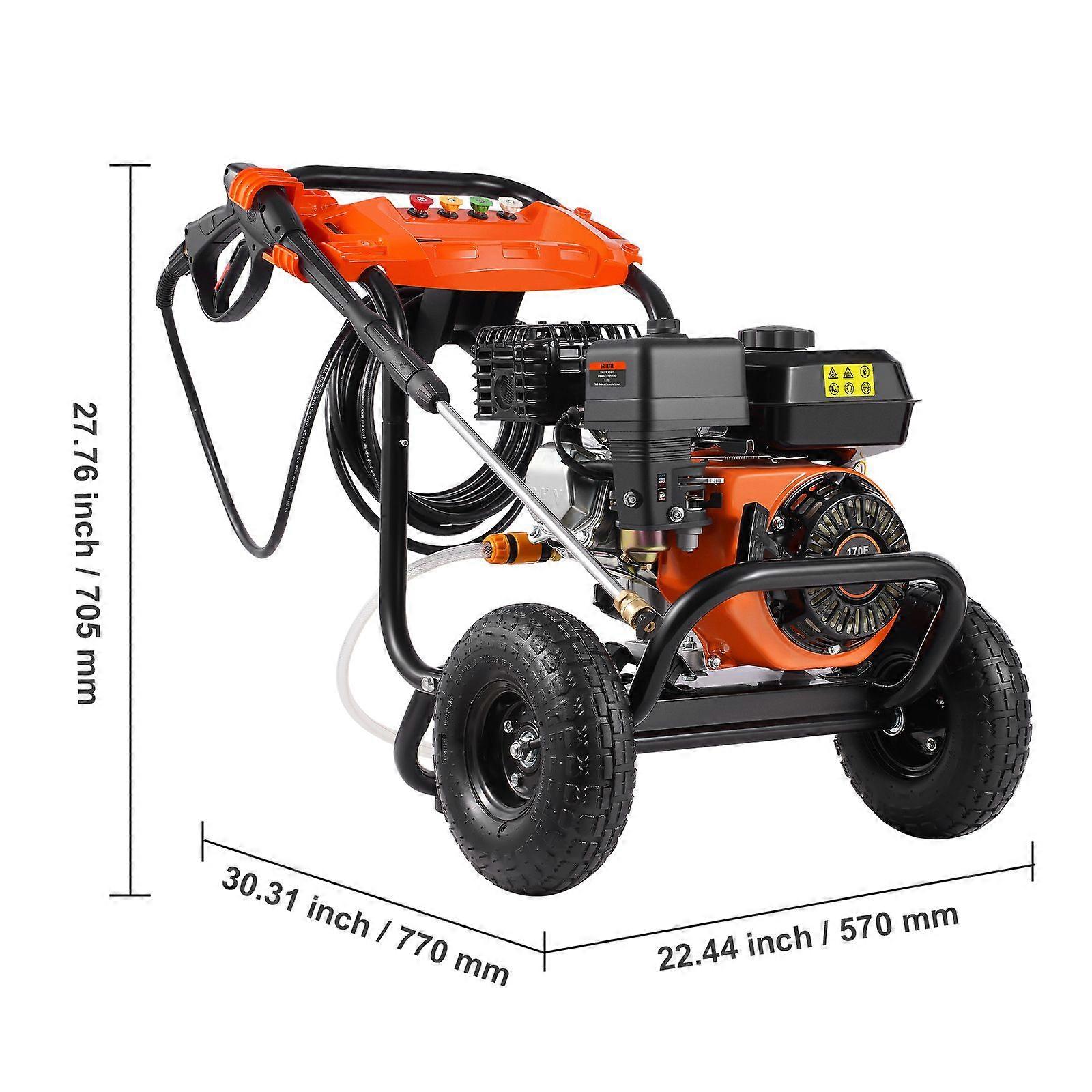 Gas Pressure Washer, 3500 PSI 10L/min, 2.6 GPM Gas Powered Pressure ...